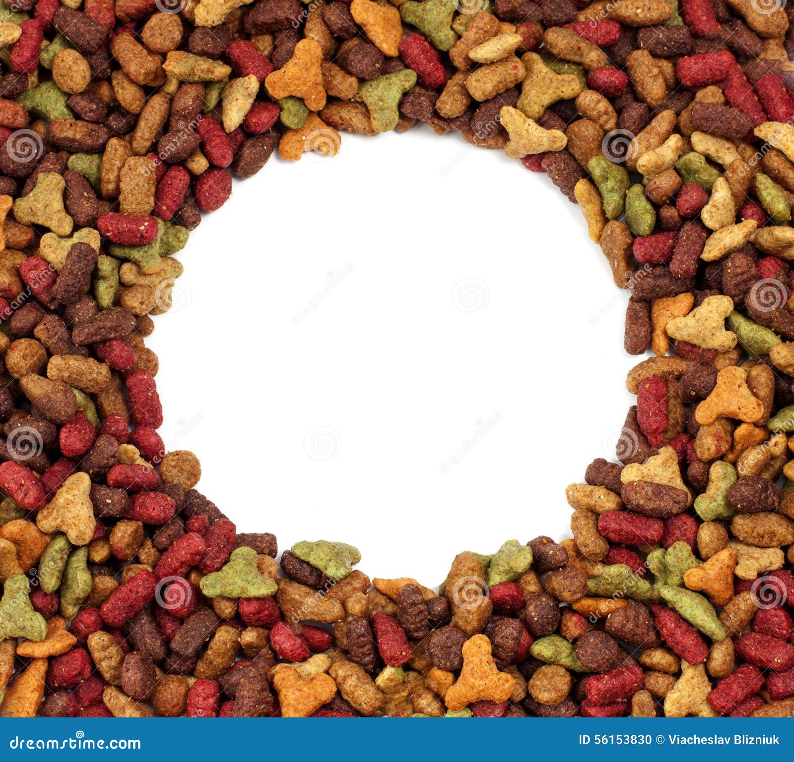 Oval or Circular Frame of Pet (dog or Cat) Food for Background Use ...