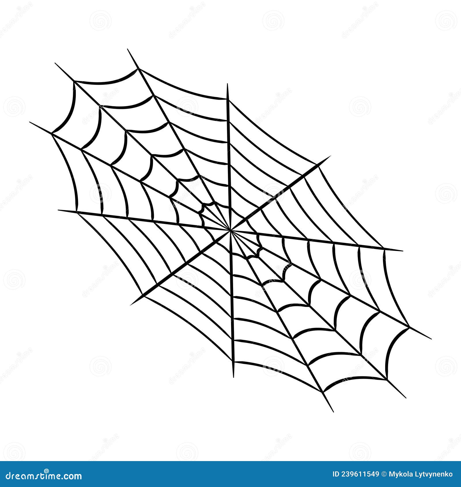 Oval Cobweb Symbol, Hand Drawn Tangle and Trap Spider Web Stock Vector ...