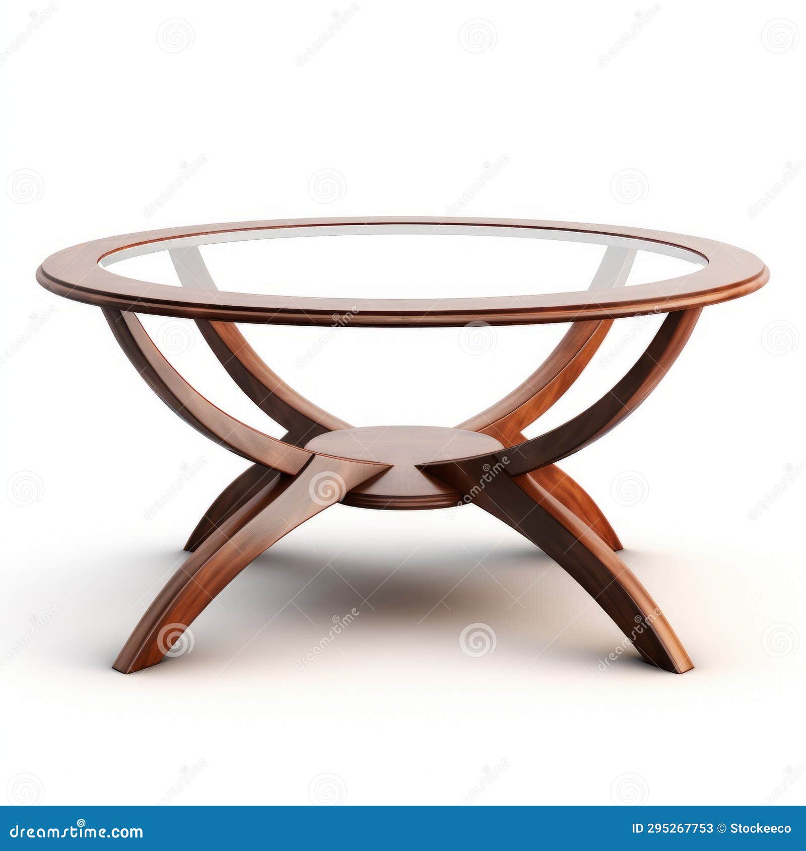 High Detail Circular Coffee Table - Isolated on White Background Stock ...