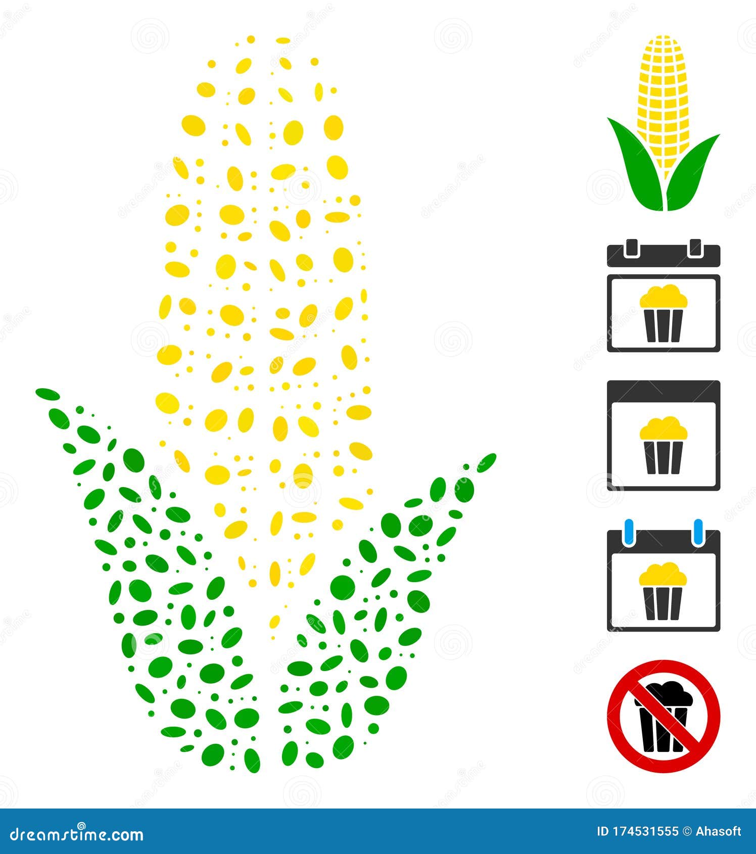 Oval Collage Corn stock illustration. Illustration of organic - 174531555