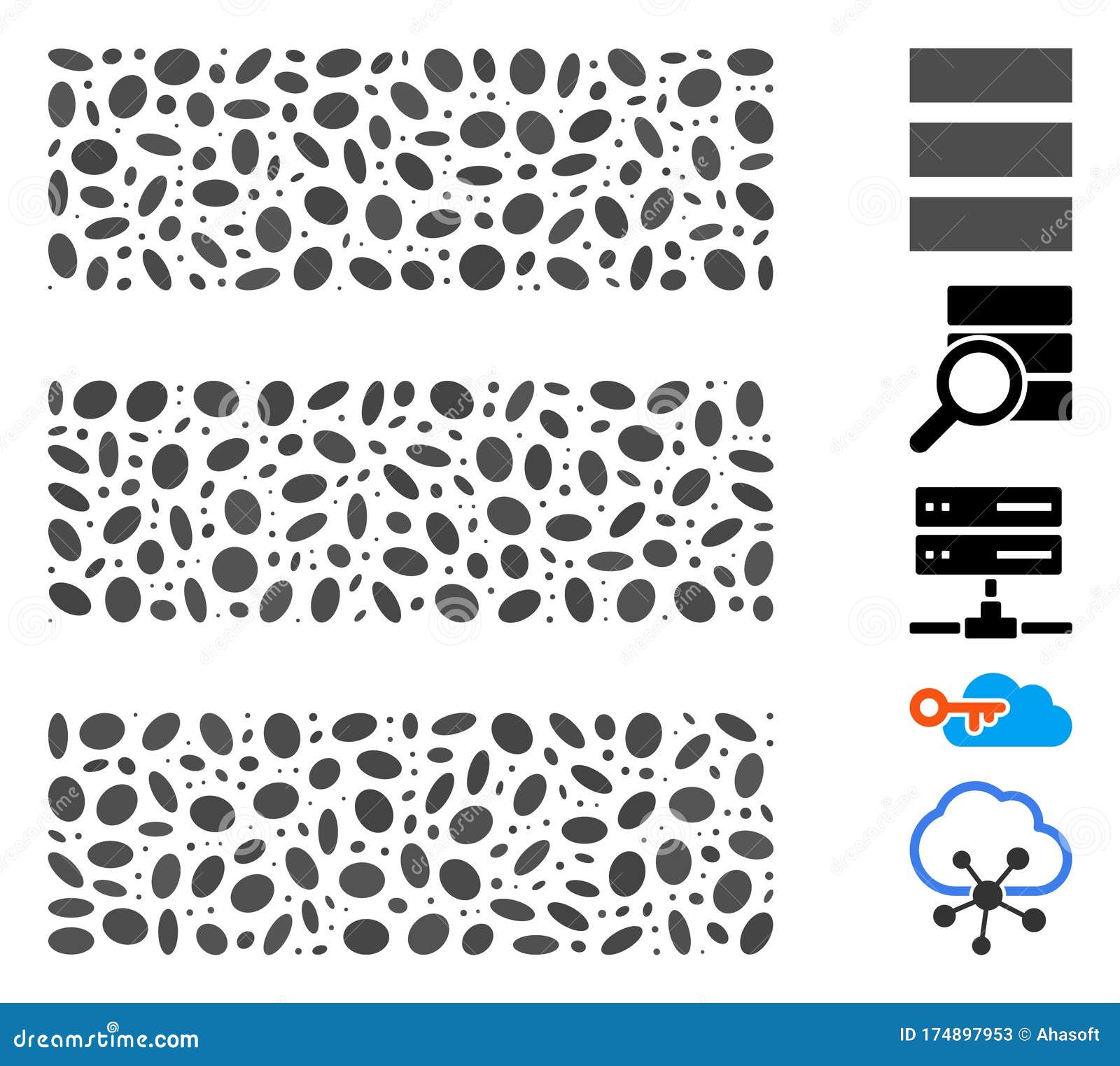 Oval Collage Database stock illustration. Illustration of composition ...