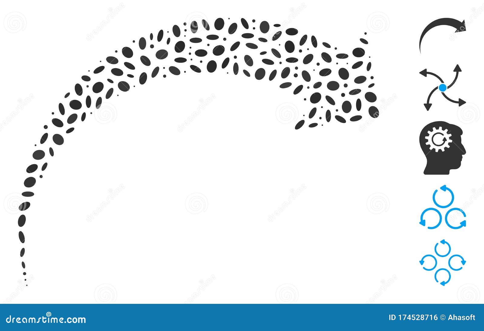 Oval Collage Rotate CW stock illustration. Illustration of collage ...