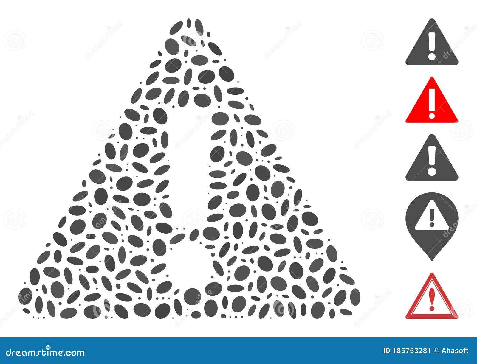 Oval Collage Warning stock illustration. Illustration of design - 185753281