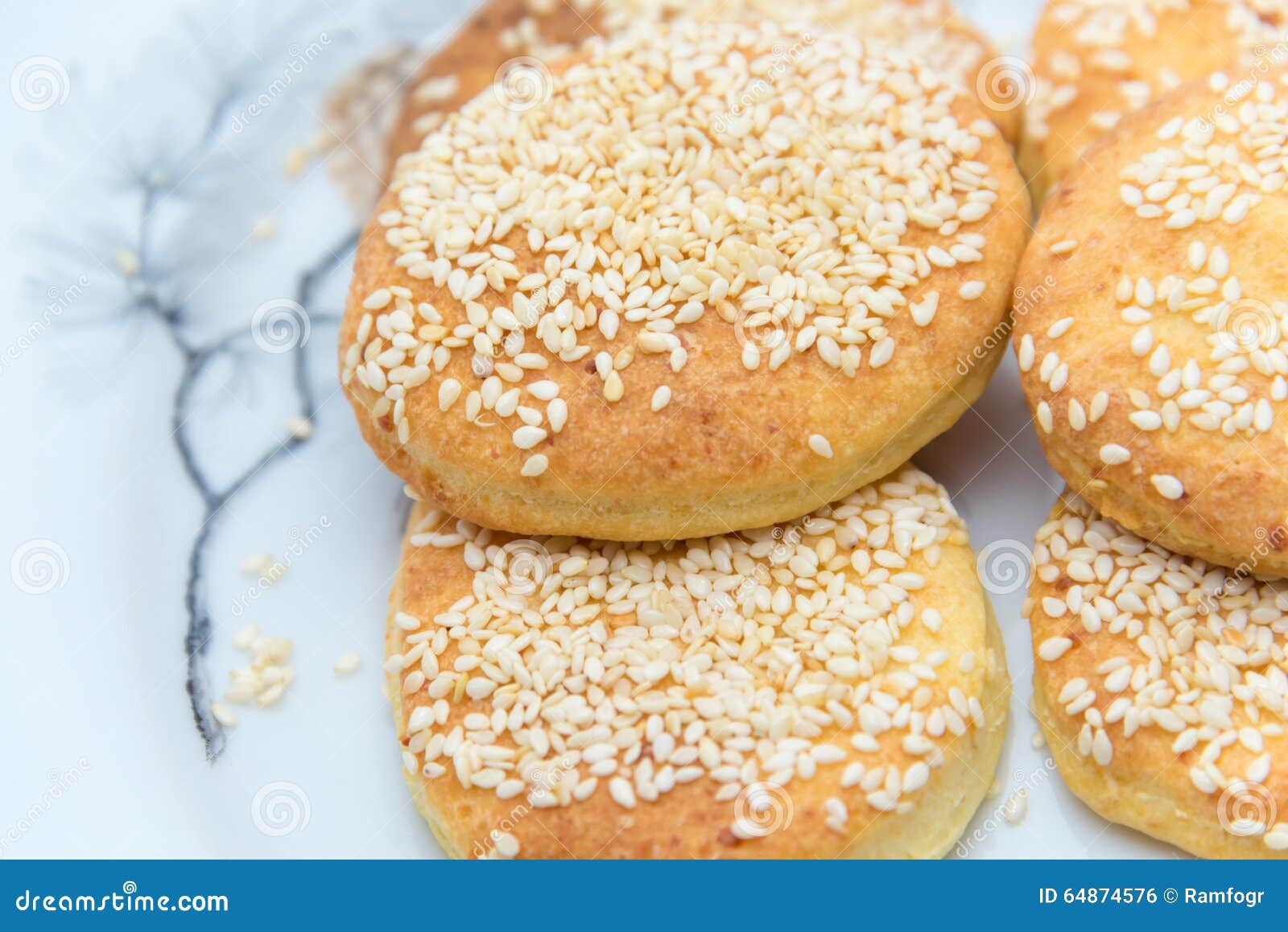 Oval Cookies on a White Plate Stock Photo - Image of palatable, baked ...