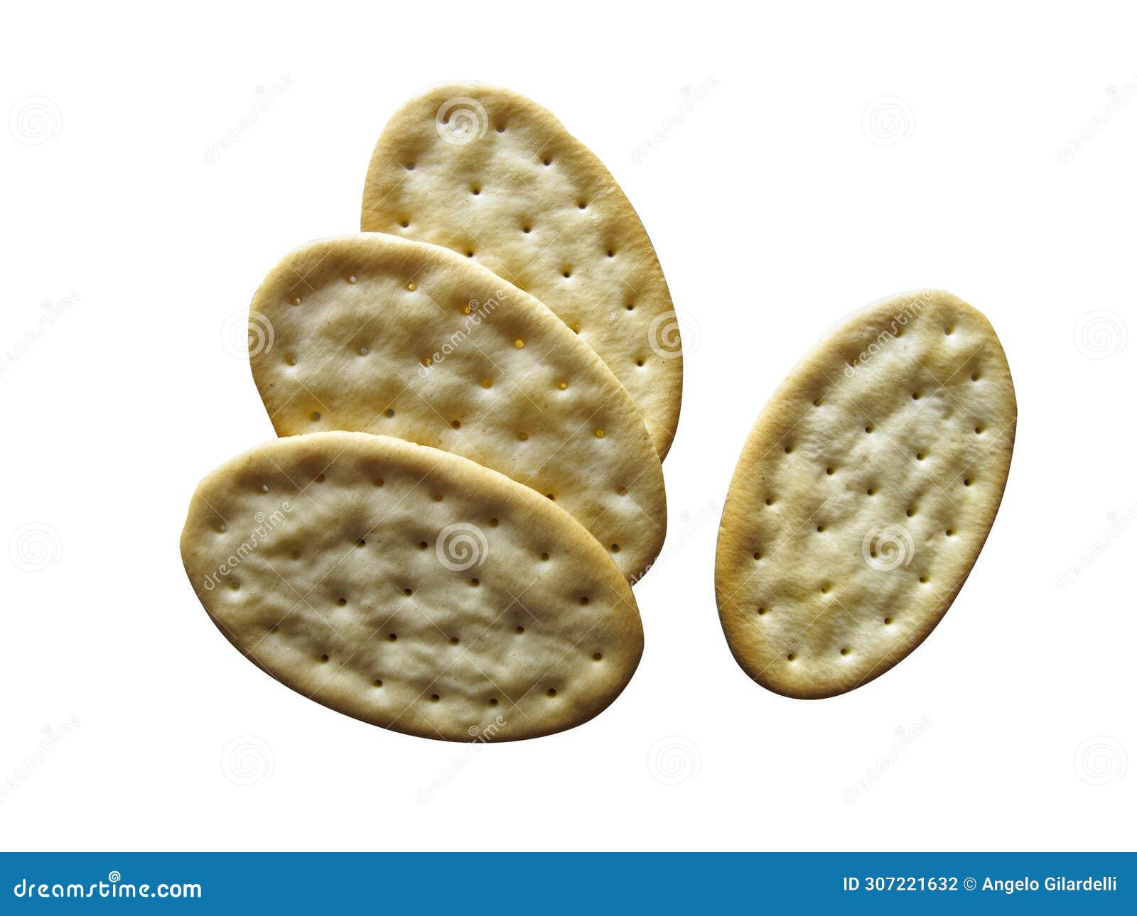 Oval Crackers Isolated, a Group of Three and a Single Stock Photo ...
