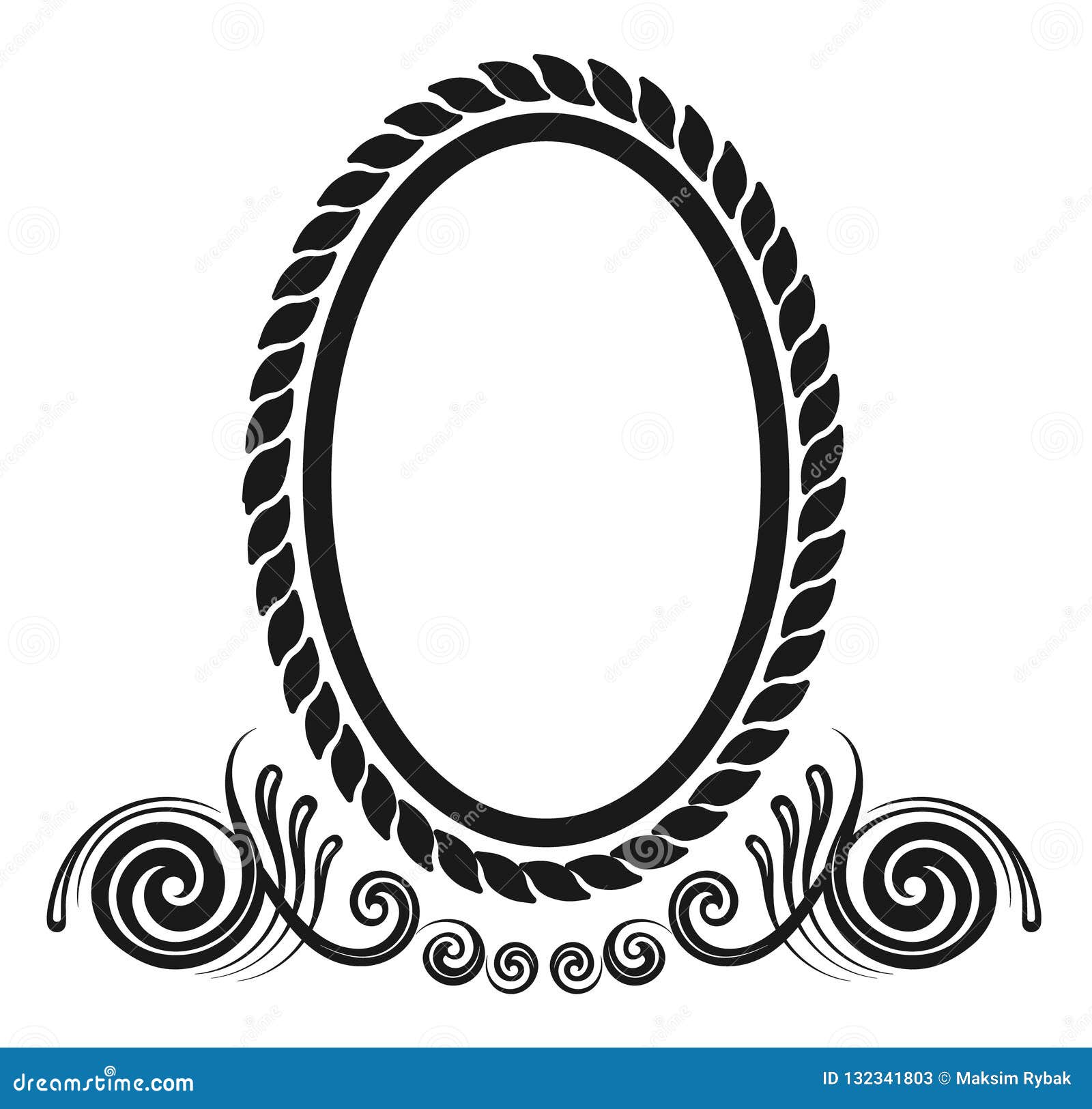 Oval decorative border stock illustration. Illustration of profile ...