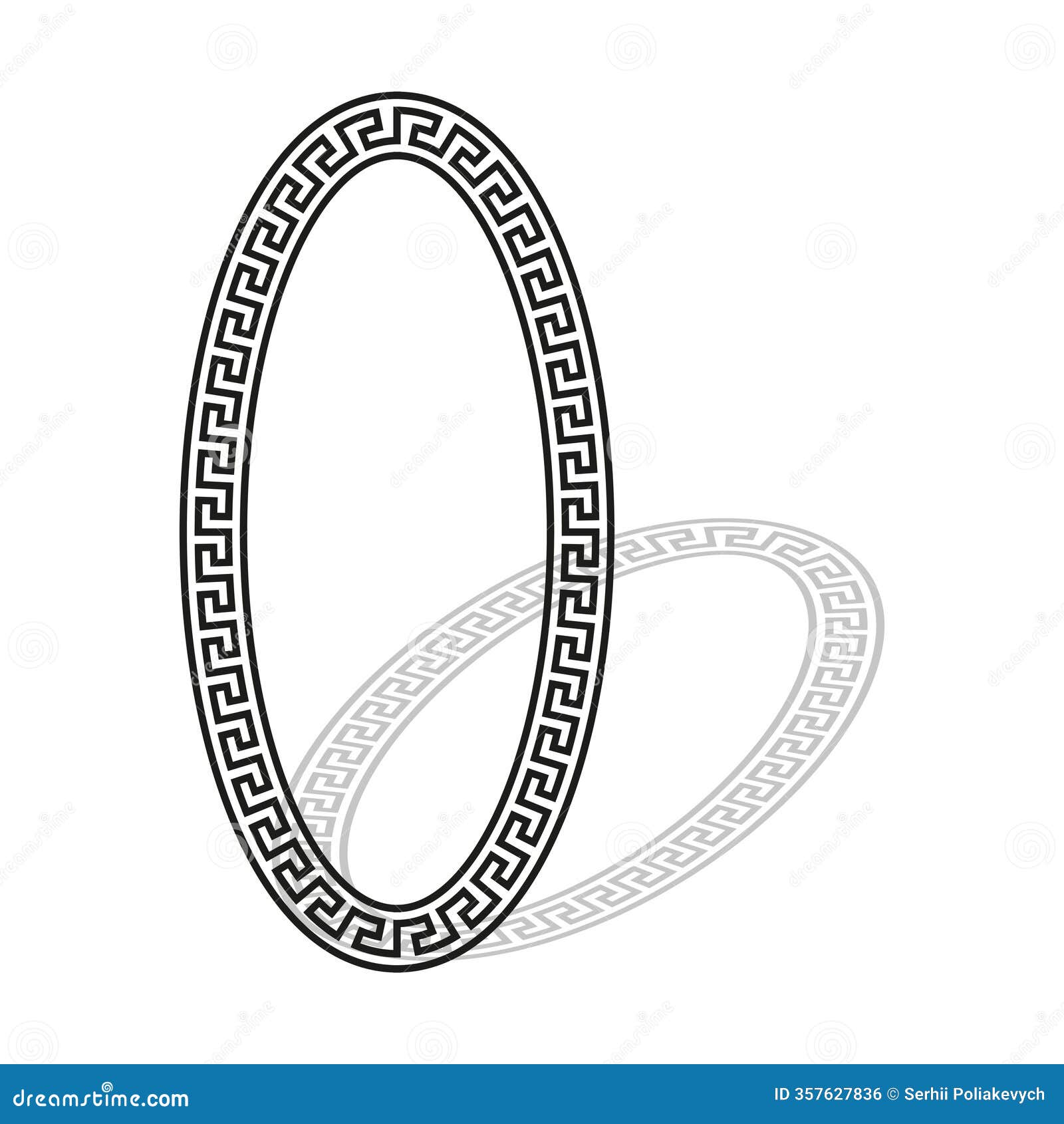 Oval Decorative Frame. Greek Key Border. Classical Ornament Shape ...