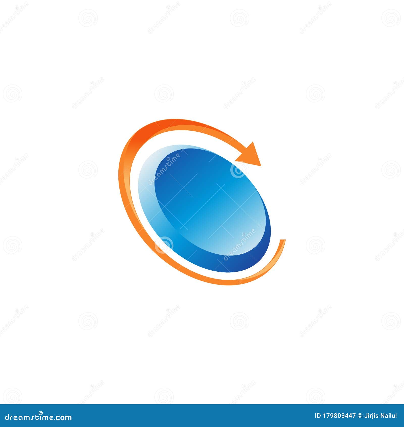 Oval Design with Arrow Symbol on the White Background Stock Vector ...