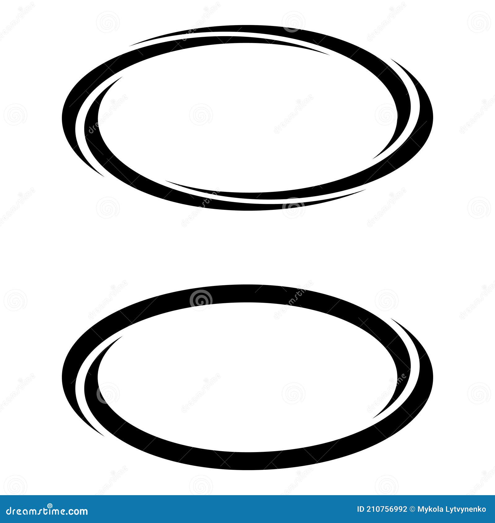 Oval Ellipse Banner Frames, Borders, Vector Hand-drawn Graphics, Oval ...