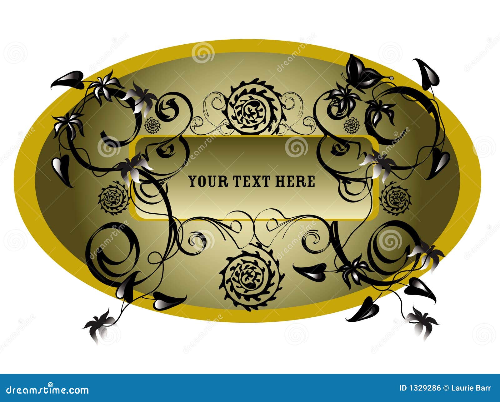 Oval Floral Design Element stock illustration. Illustration of creative ...