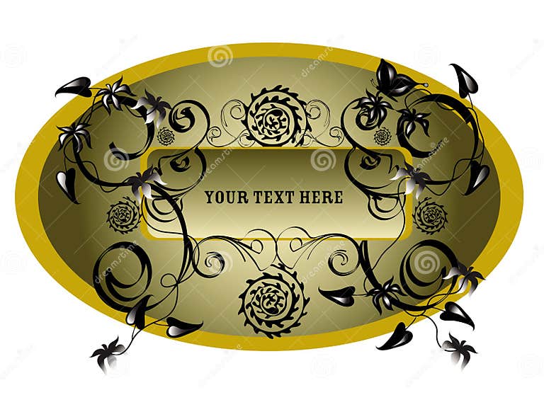 Oval Floral Design Element stock illustration. Illustration of creative ...