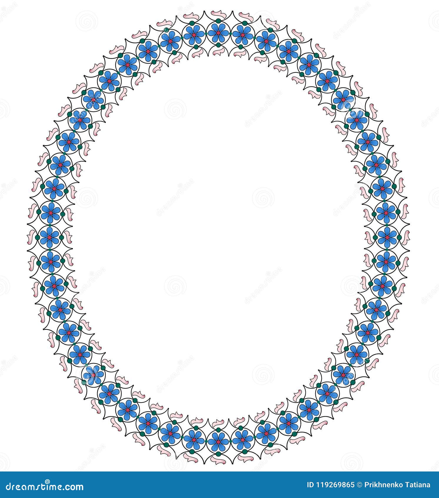 Oval flower frame stock vector. Illustration of round - 119269865