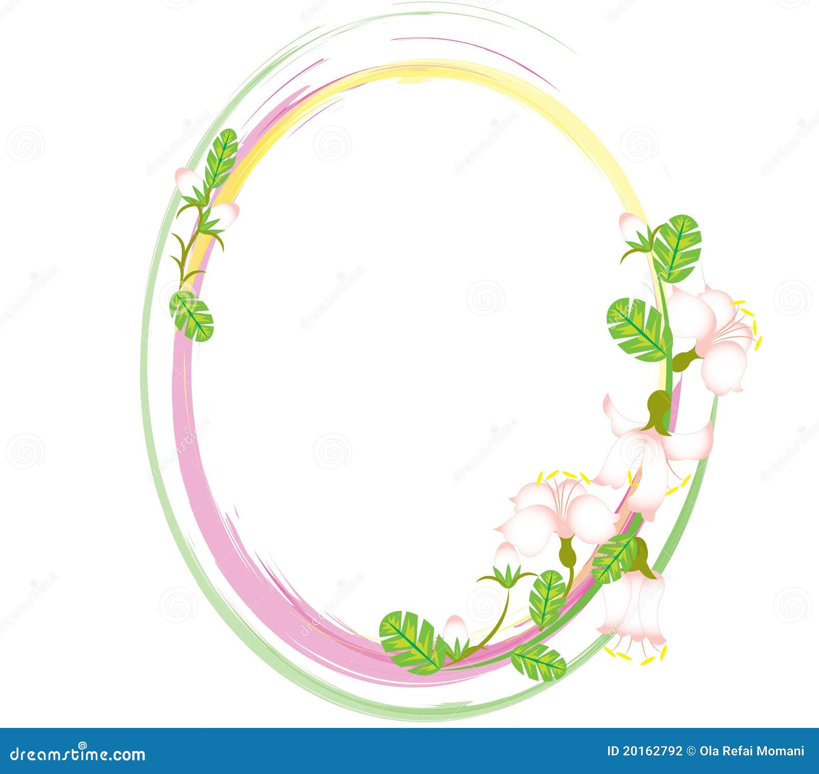 Oval flowers frame stock illustration. Illustration of garden - 20162792