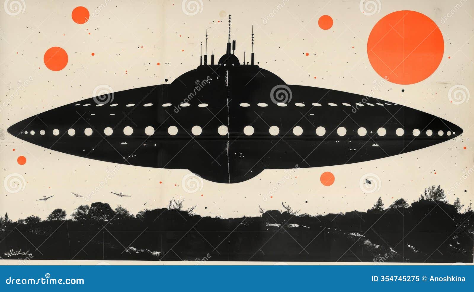 Oval form,ufo, poster stock illustration. Illustration of abstract ...