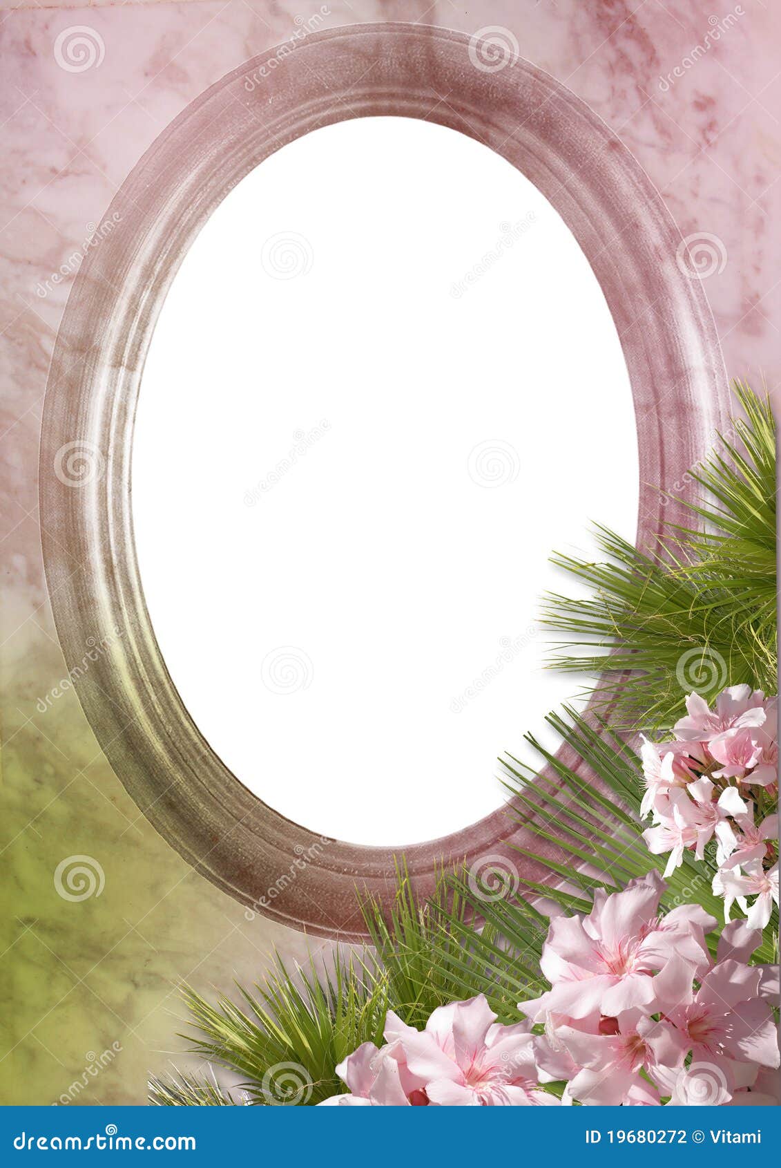 Oval frame with a flower stock photo. Image of frame - 19680272