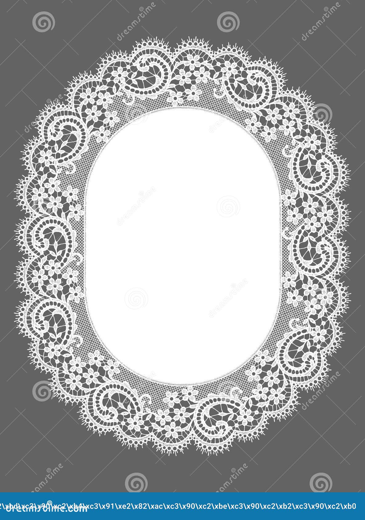 Oval Frame. Lace. Floral Pattern. Stock Vector - Illustration of lace ...