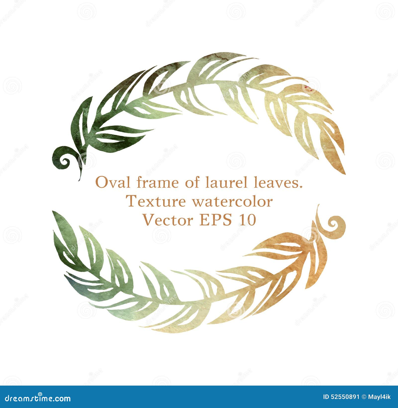 Oval Frame of Laurel Leaves Stock Vector - Illustration of heraldry ...
