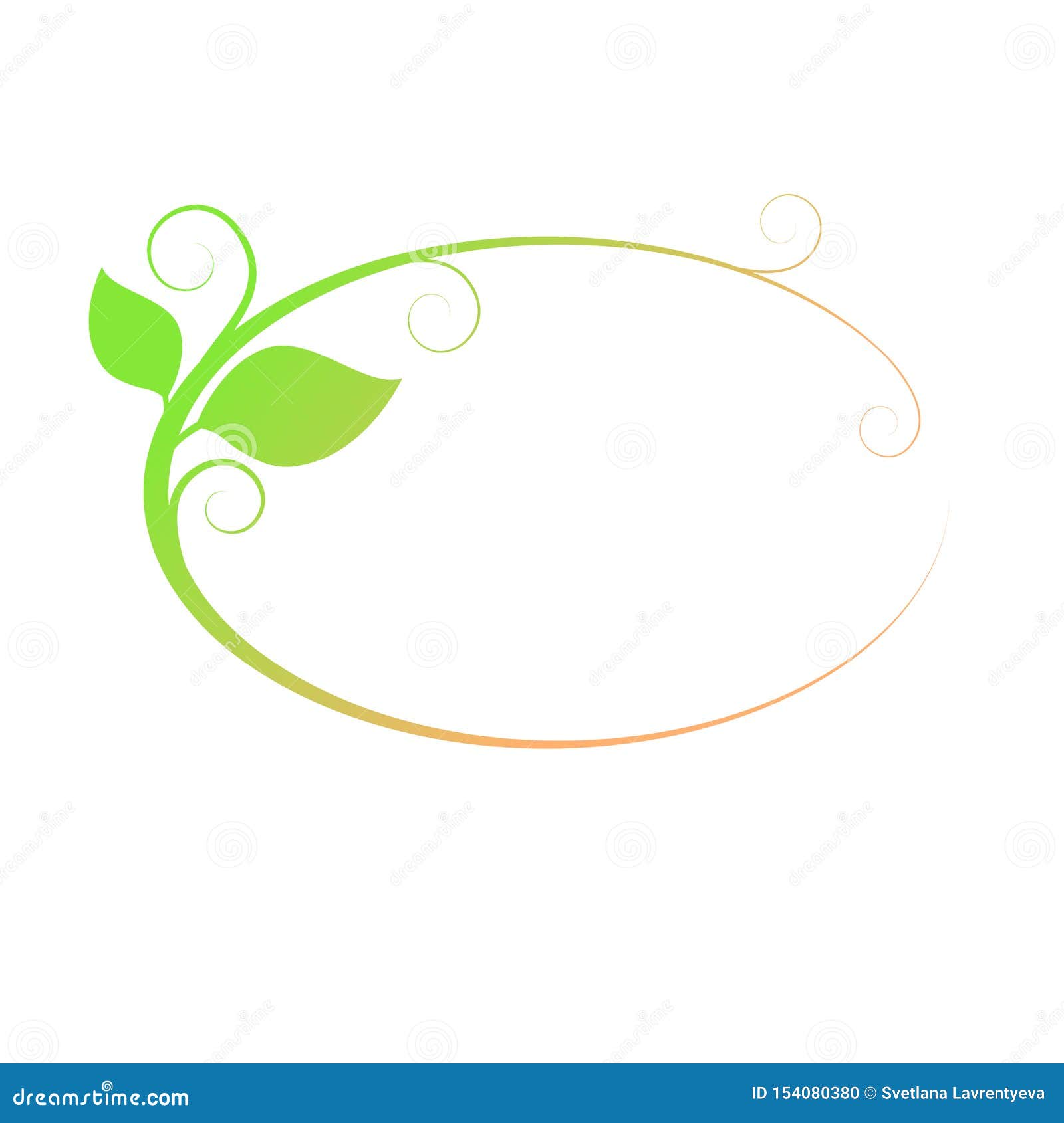 Oval Frame with Leaves. Green Leaves Stock Vector - Illustration of ...
