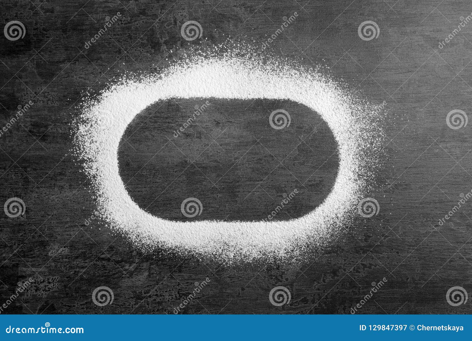 Oval Frame Made of Flour on Gray Background Stock Image - Image of ...