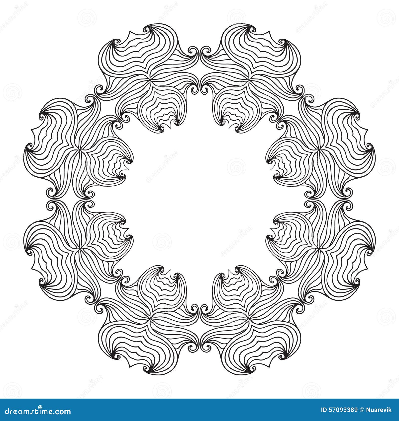 Oval Frame mandala stock illustration. Illustration of ornament - 57093389