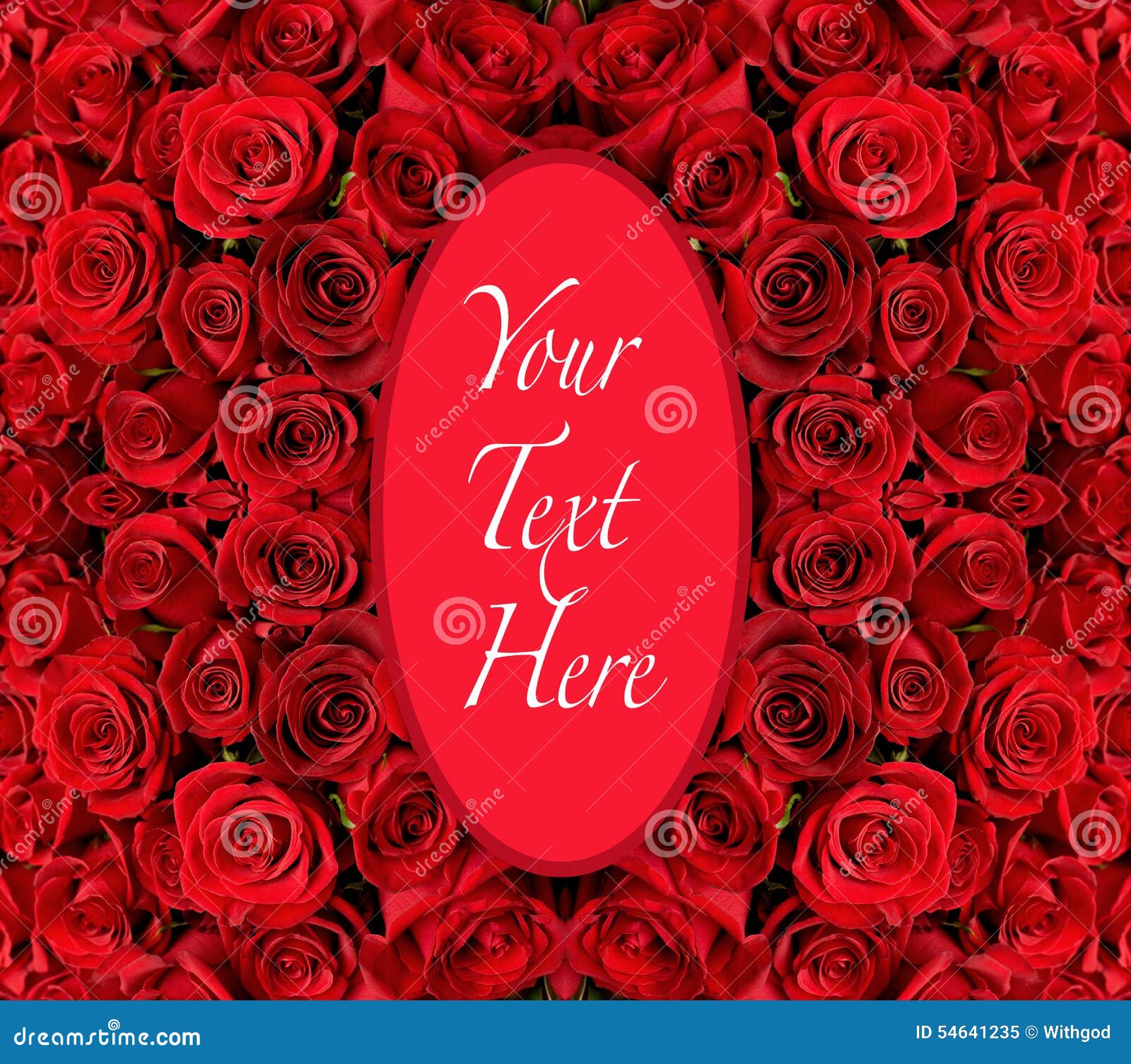 Oval Frame Over Red Roses Background Stock Image - Image of copy ...