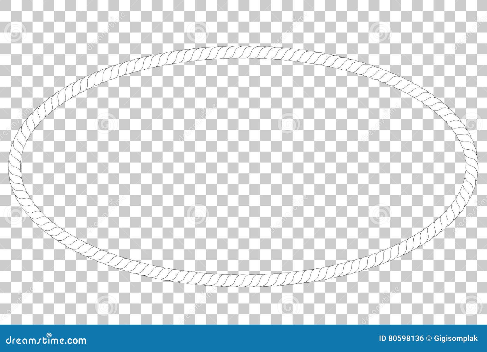 Oval Rope Frame. Thread, Twine, Jute Or Cable Decoration Element In ...