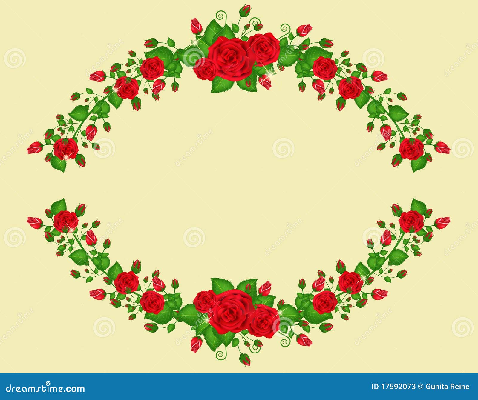 Oval frame with roses stock vector. Illustration of card - 17592073