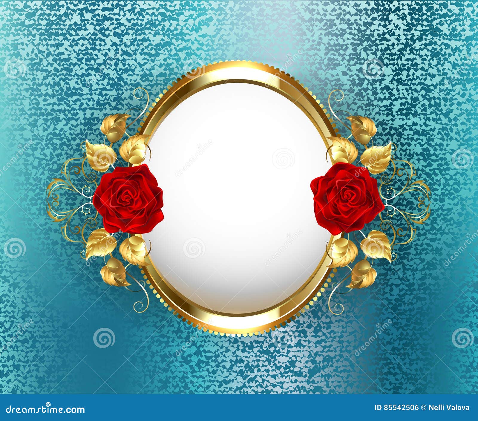 Oval frame with roses stock vector. Illustration of gradient - 85542506