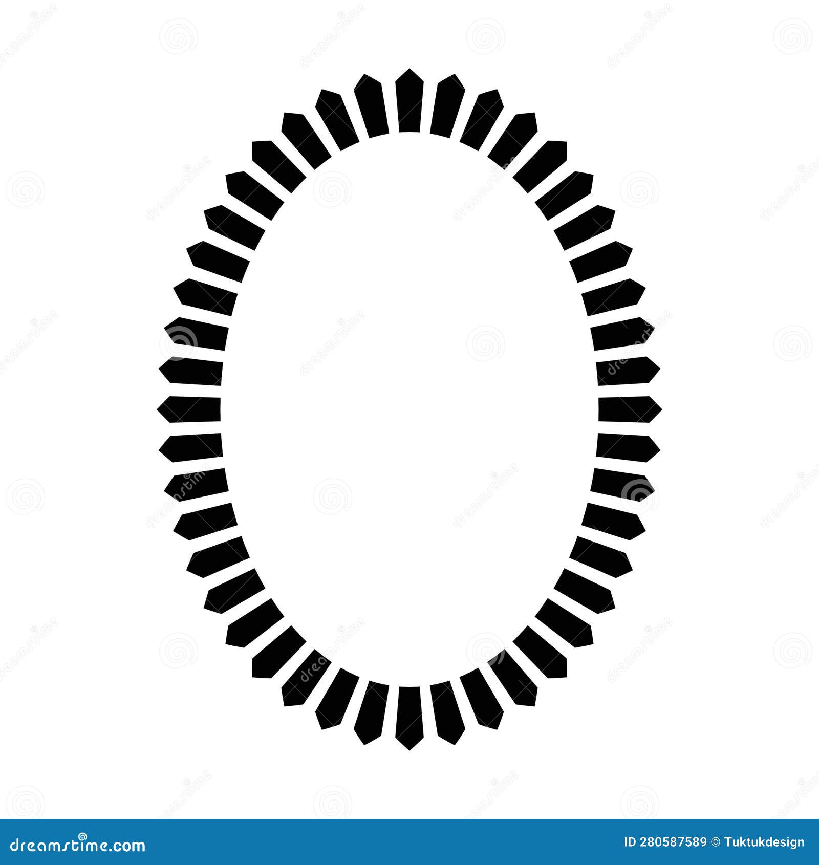 Oval Frame Round Border Design Shape Icon for Decorative Vintage Doodle ...