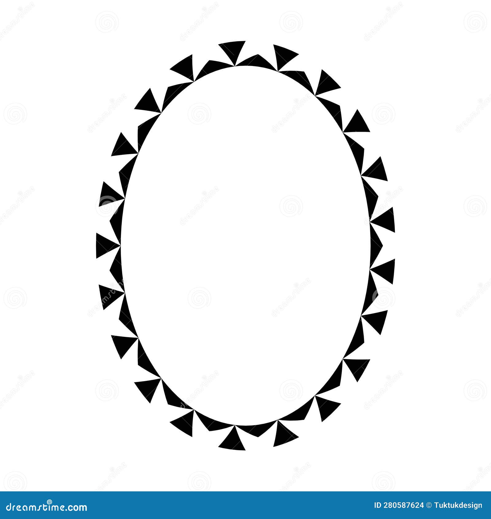 Oval Frame Round Border Design Shape Icon for Decorative Vintage Doodle ...