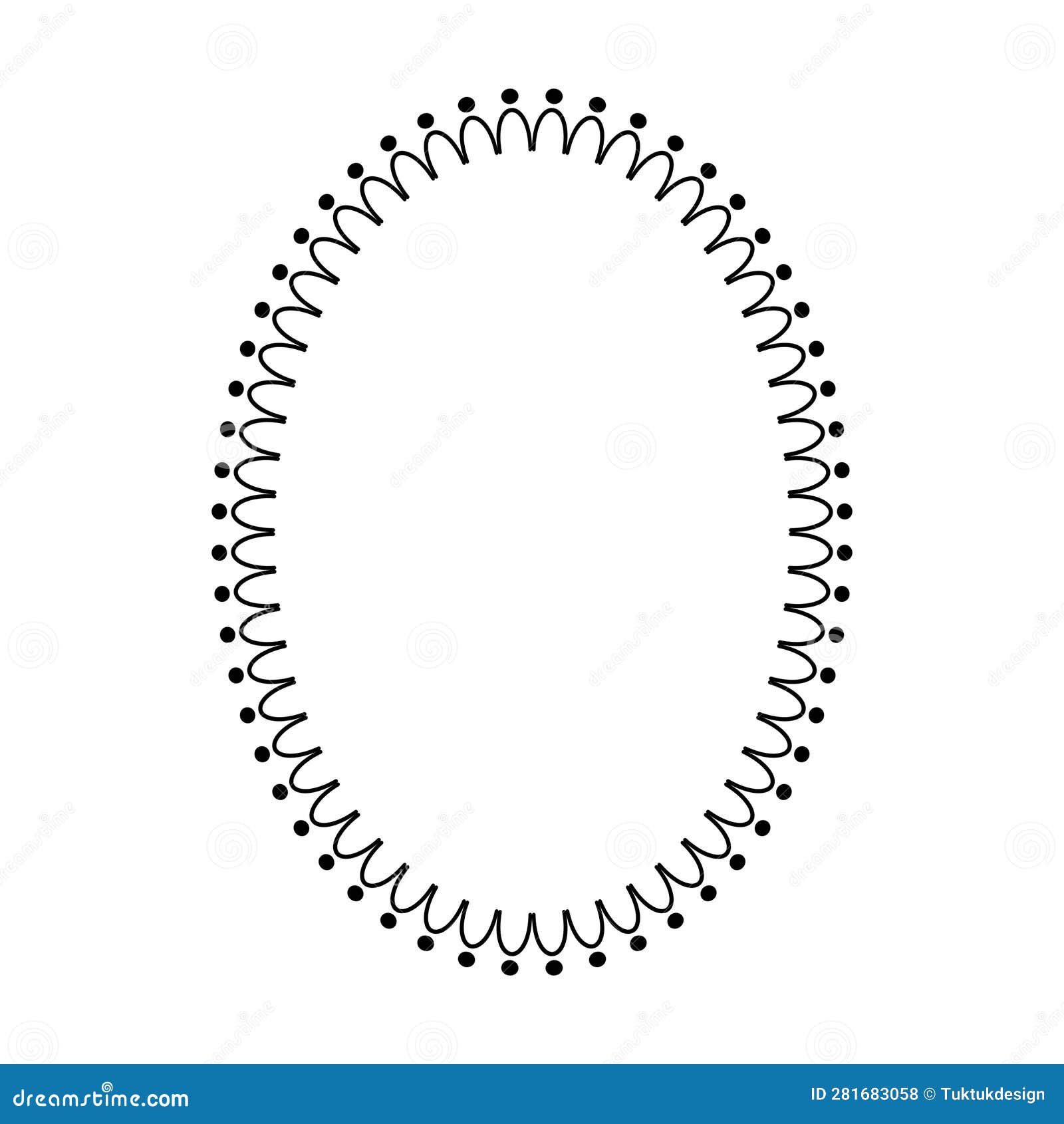 Oval Frame Round Border Design Shape Icon for Decorative Vintage Doodle ...