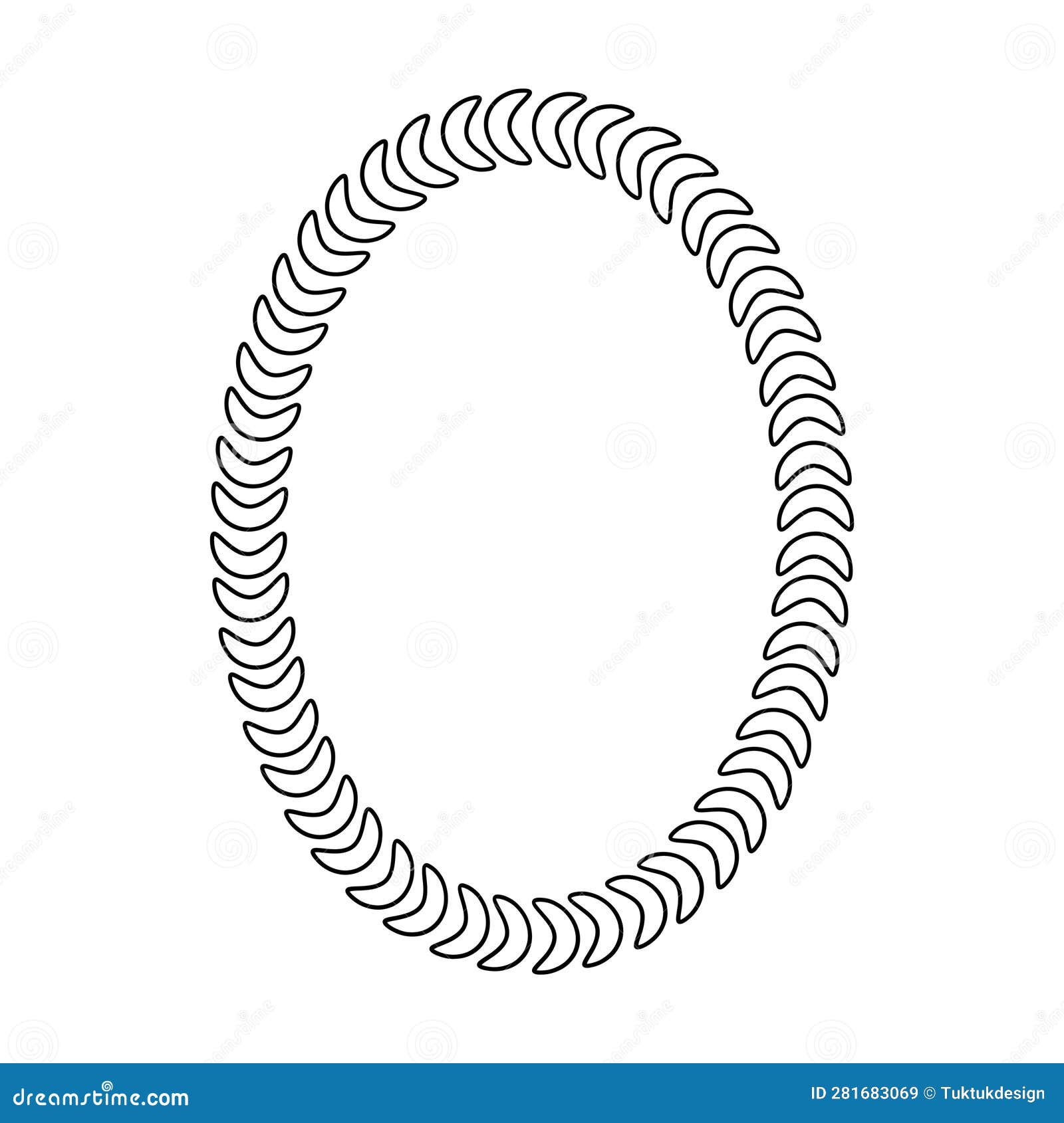 Oval Frame Round Border Design Shape Icon for Decorative Vintage Doodle ...