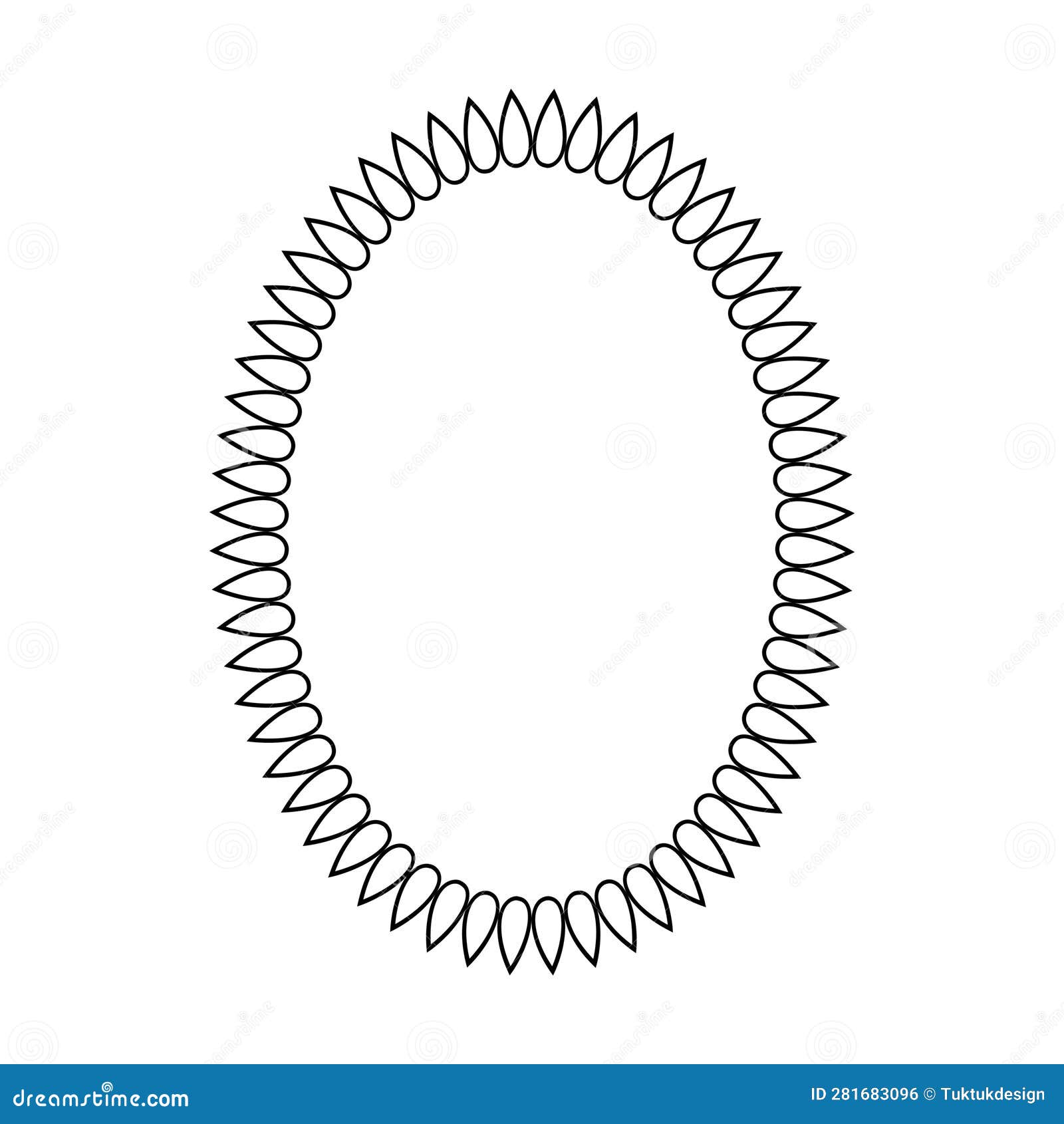 Oval Frame Round Border Design Shape Icon for Decorative Vintage Doodle ...