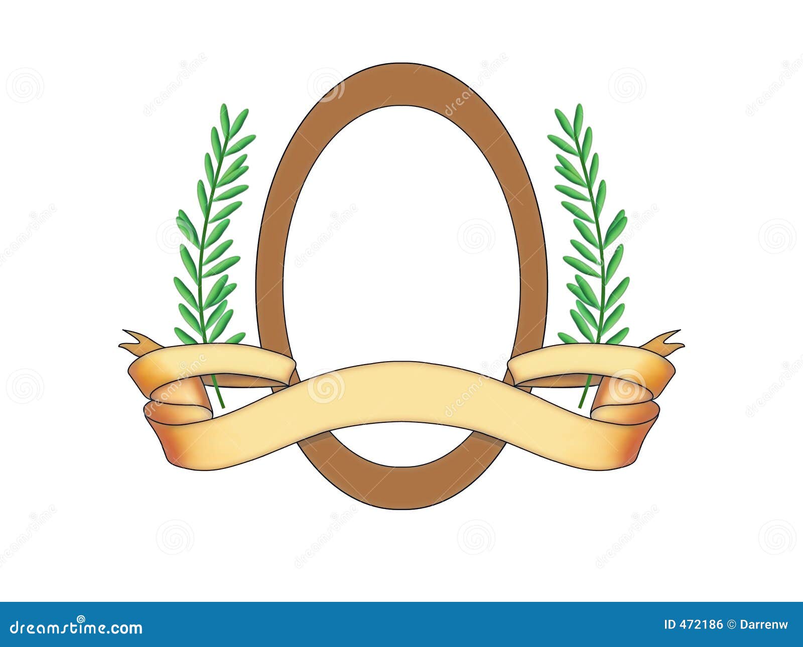 Oval frame and scroll stock illustration. Illustration of empty - 472186