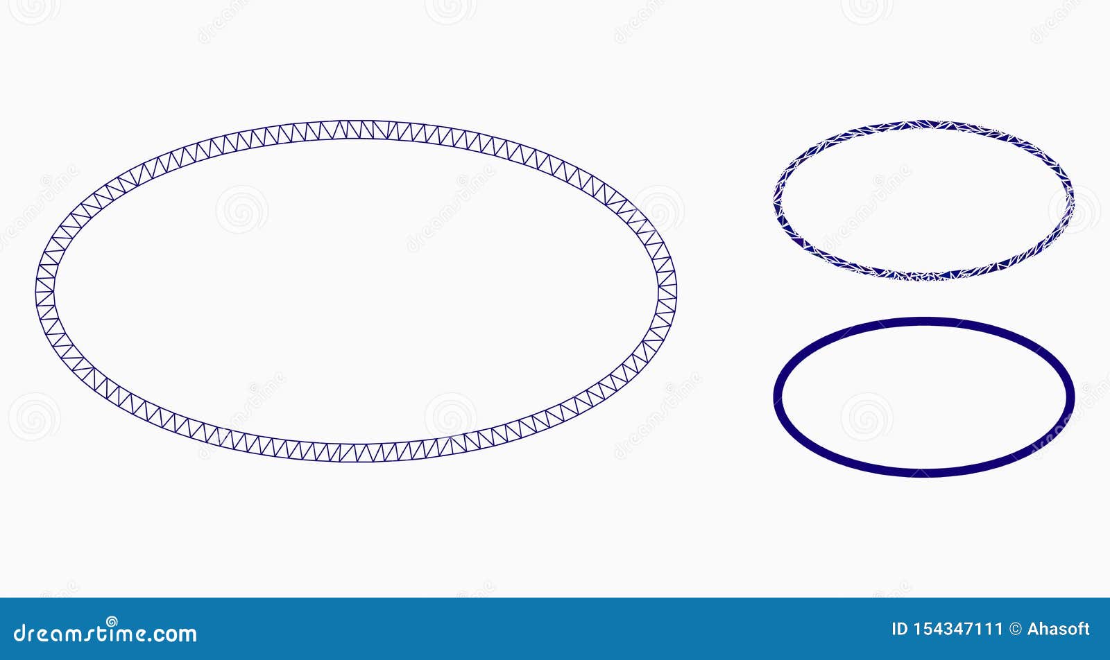 Oval Frame Vector Mesh Wire Frame Model and Triangle Mosaic Icon Stock ...
