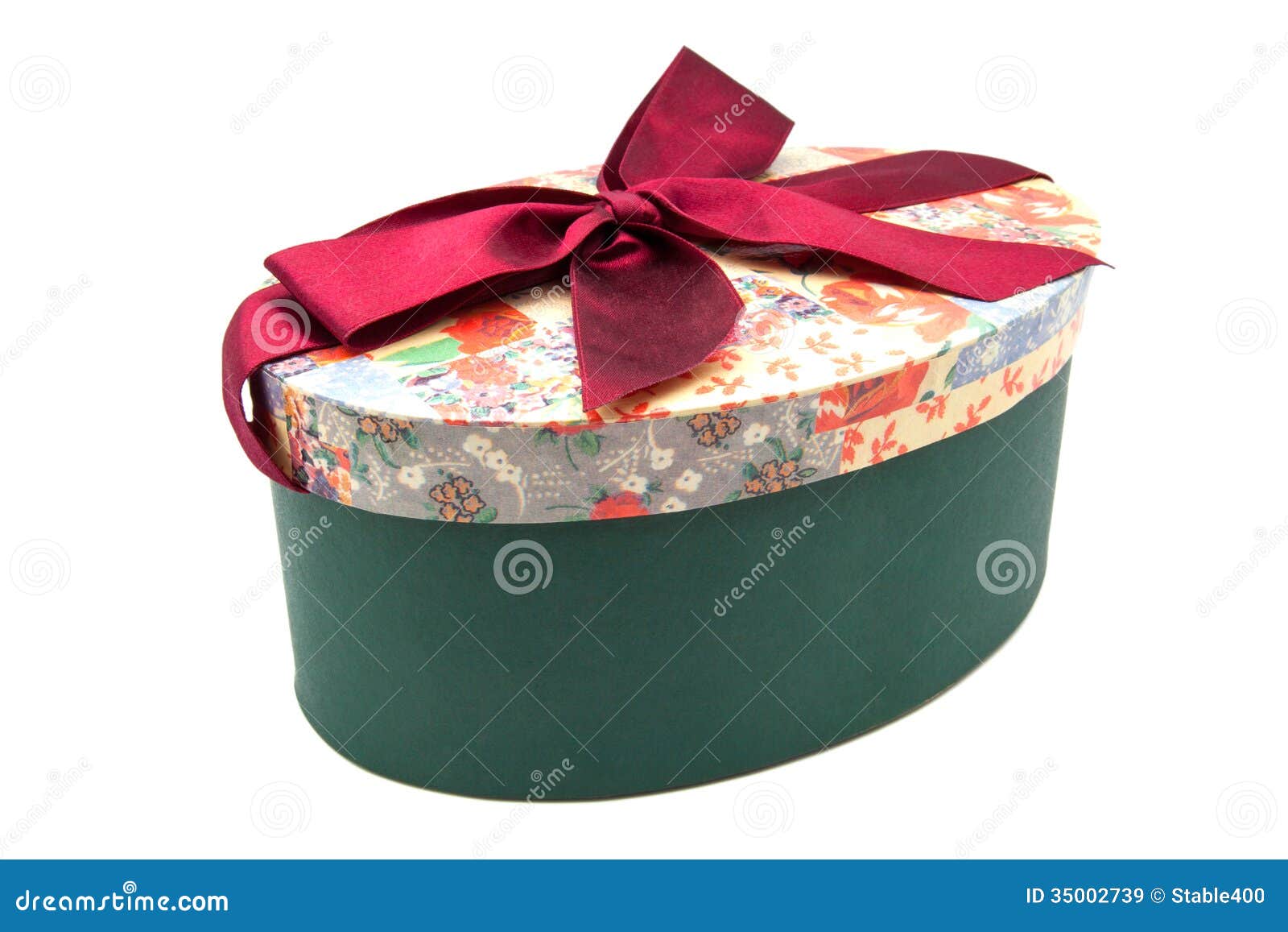 Oval gift box stock image. Image of wrapped, ribbon, color - 35002739