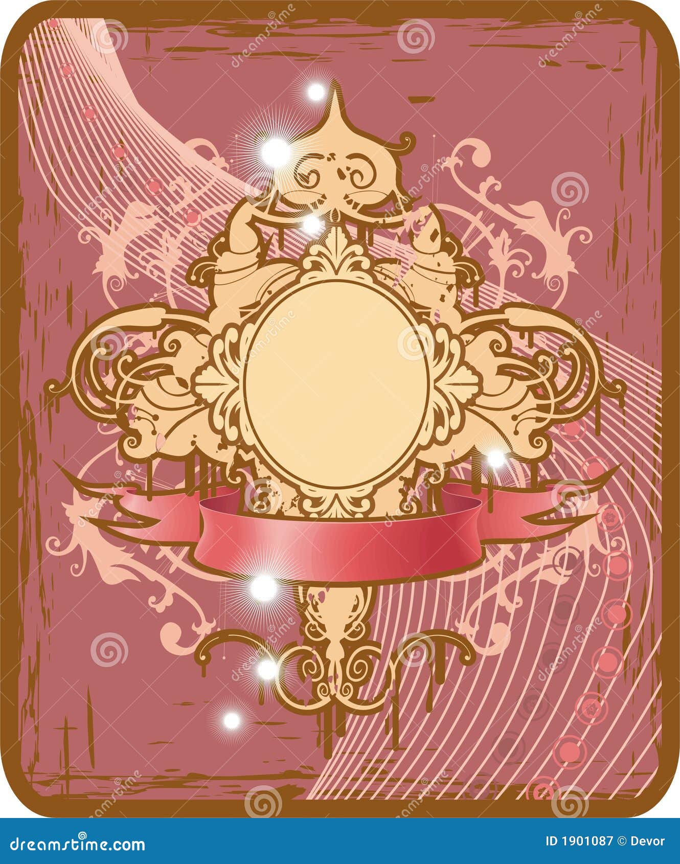 Oval Glamour Frame Cartoon Vector | CartoonDealer.com #1901087