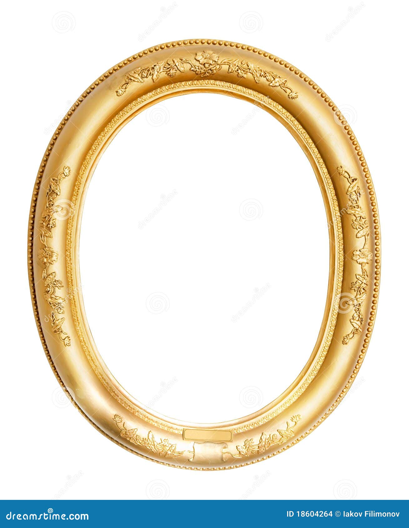 Oval gold frame stock photo. Image of frame, deco, gold - 18604264