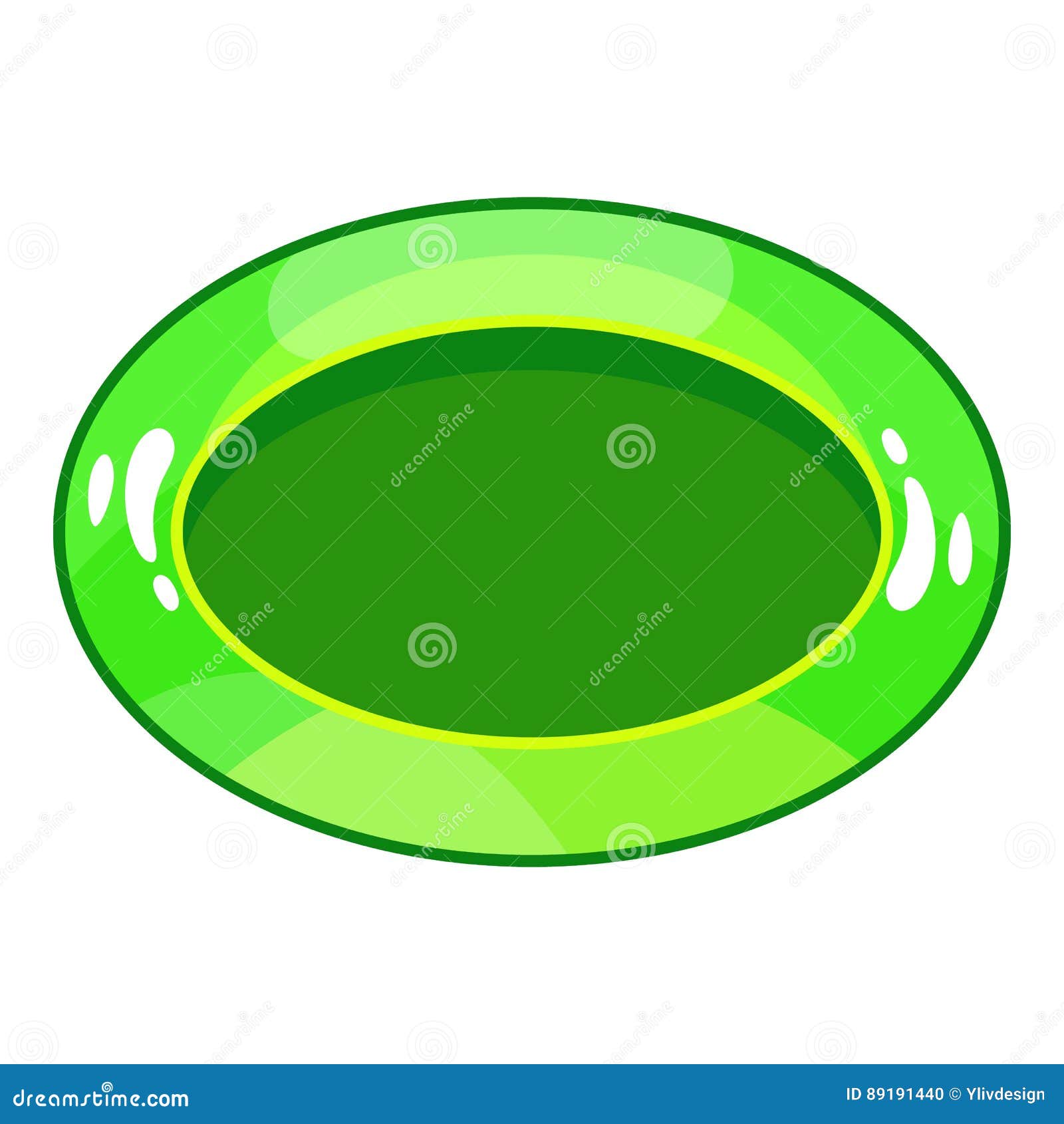 Oval Green Button Icon, Cartoon Style Stock Vector - Illustration of ...