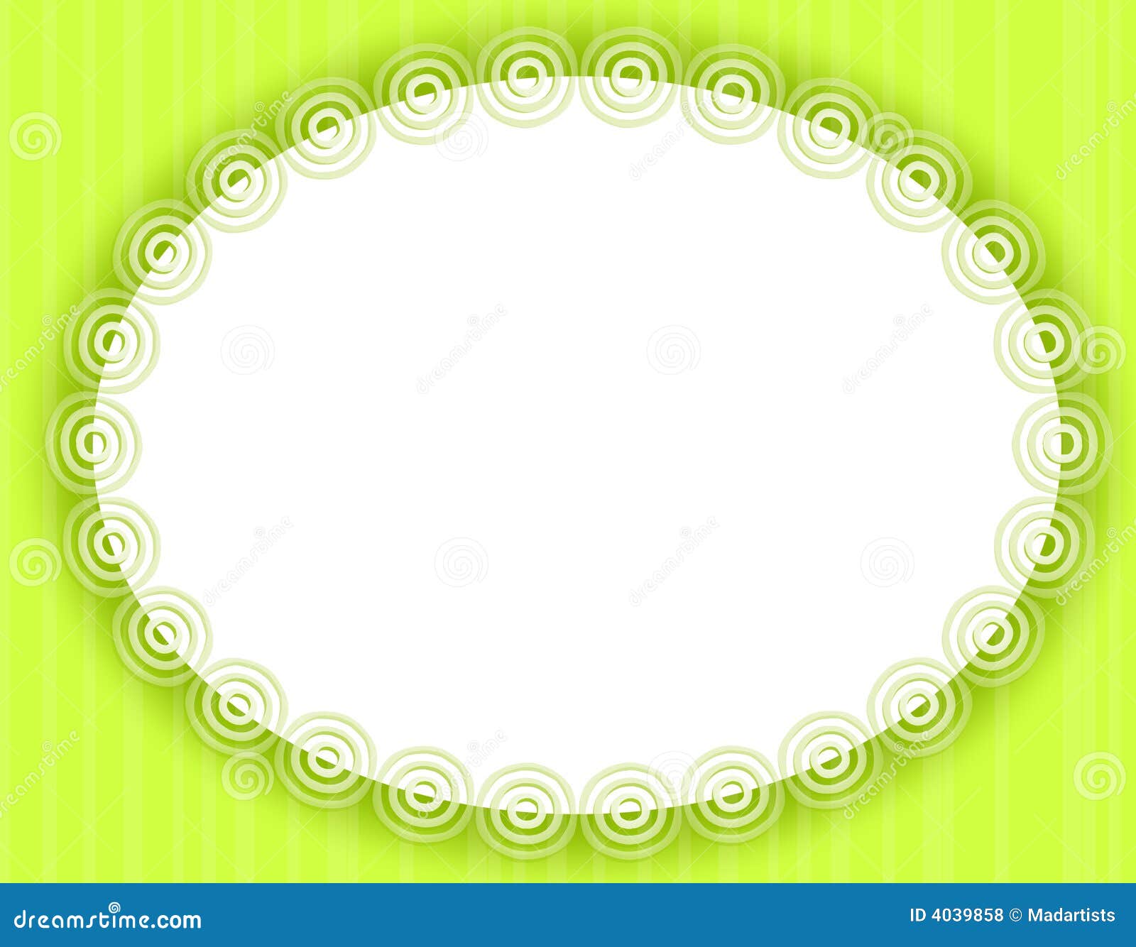 Oval Green Decorative Border or Frame Stock Illustration - Illustration ...