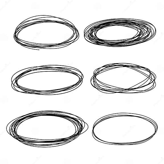 Oval hand drawn set vector stock vector. Illustration of handwritten ...