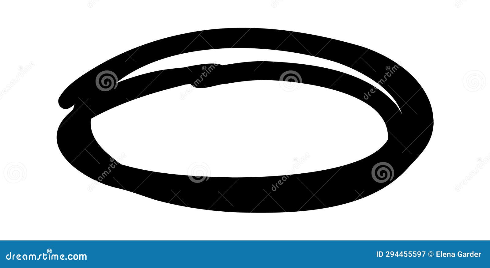 Oval Hand Drawn Shapes. Doodle Highlighter Handwritten Circle. Vector ...