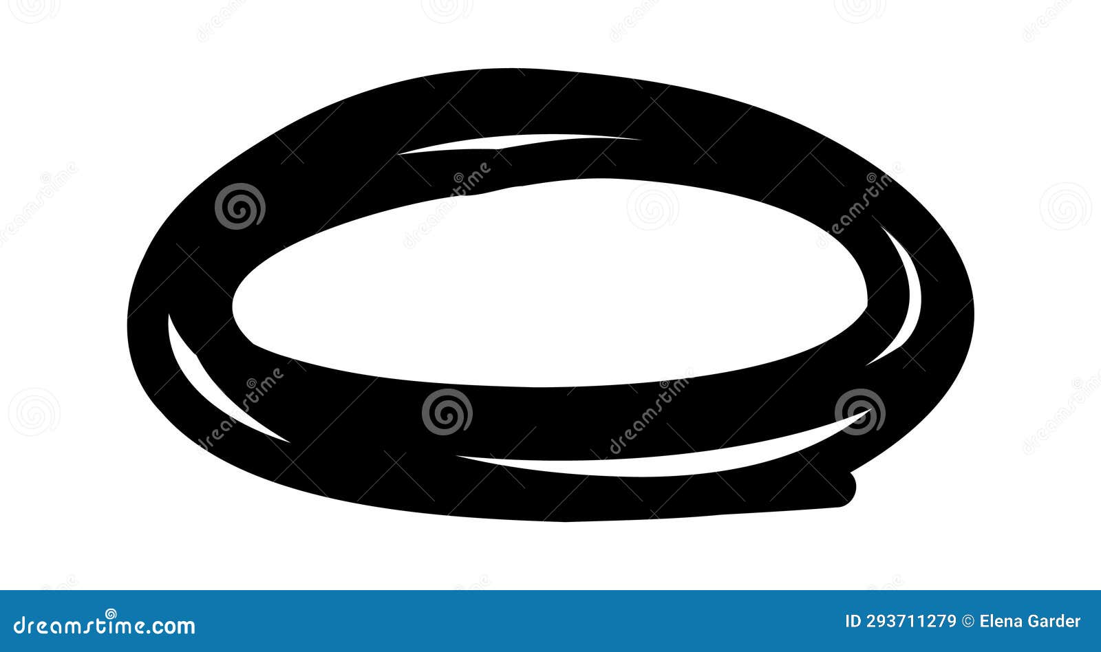 Oval Hand Drawn Shapes. Doodle Highlighter Handwritten Circle. Vector ...