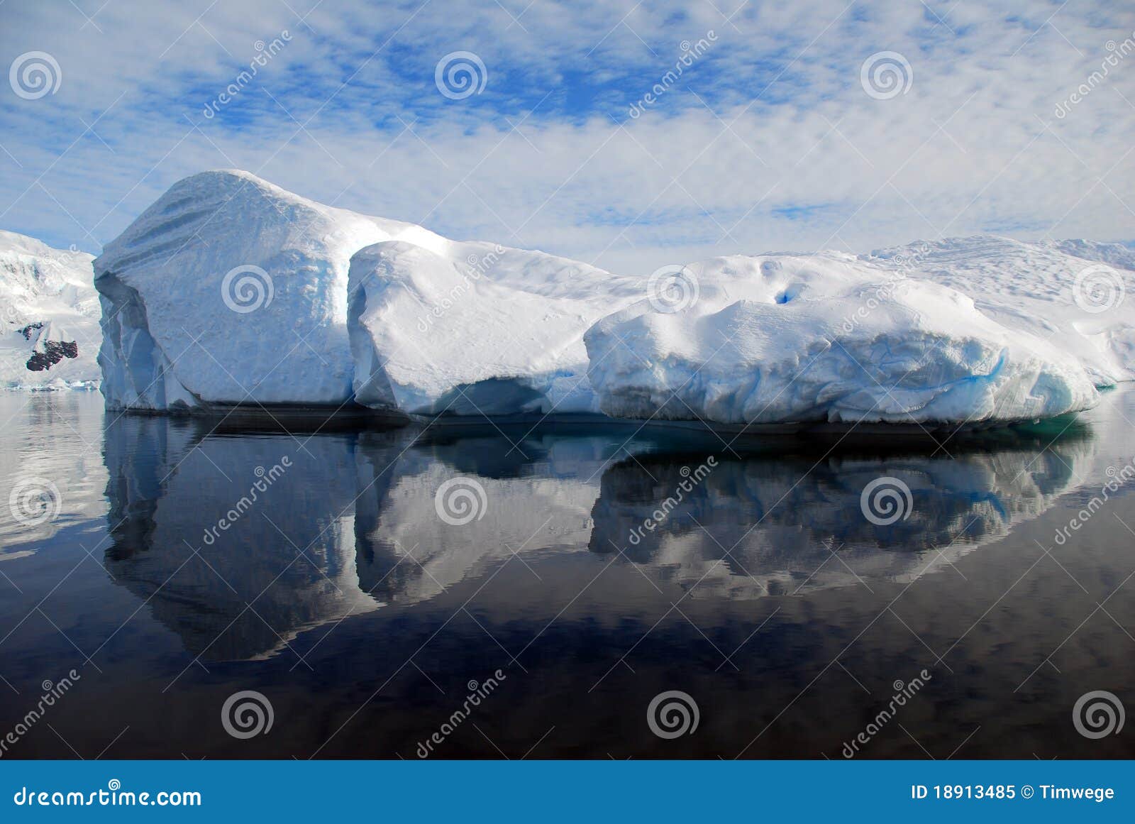 Oval Iceberg with Reflection Stock Image - Image of crystal ...