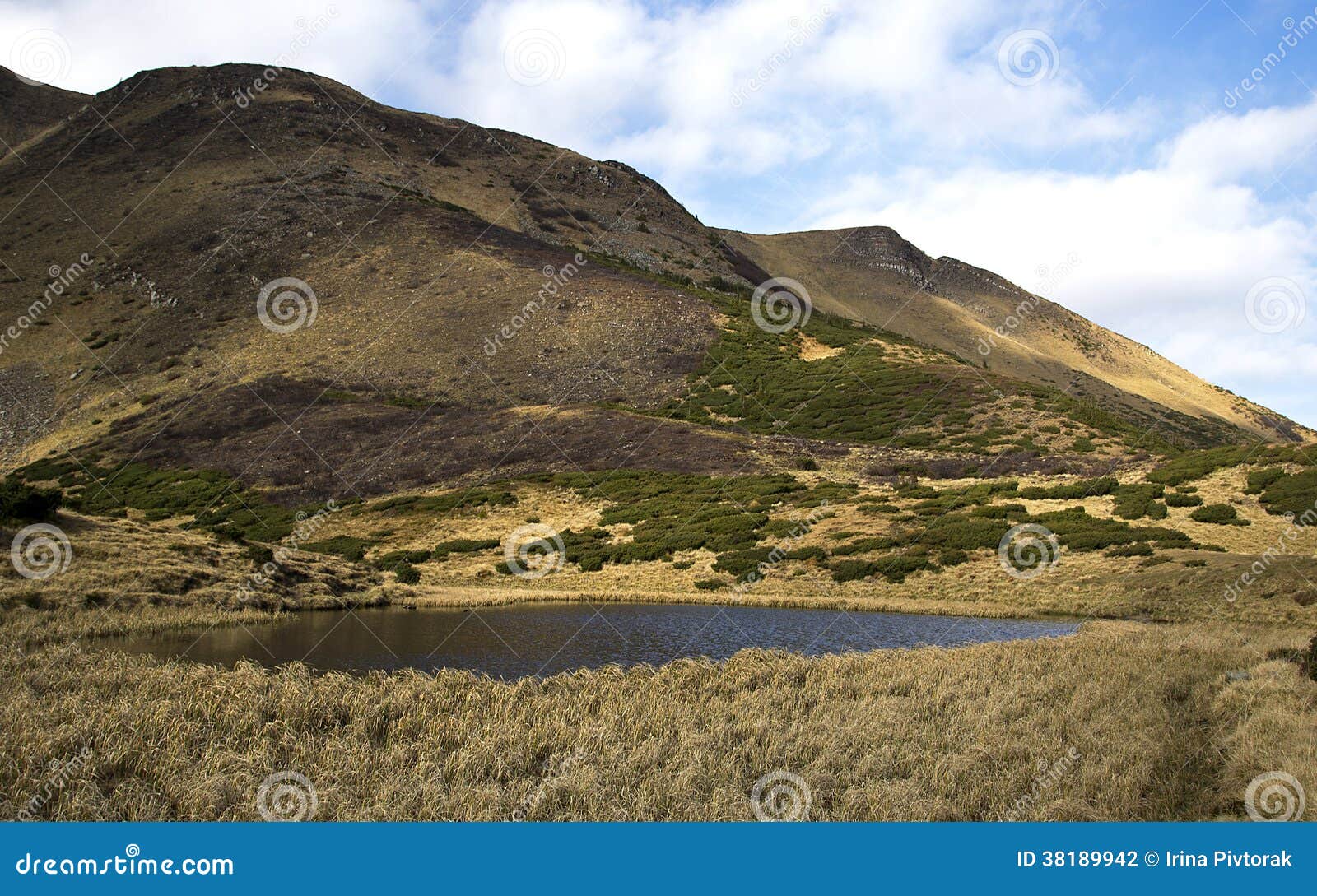 Oval lake at the foot stock photo. Image of area, mountain - 38189942