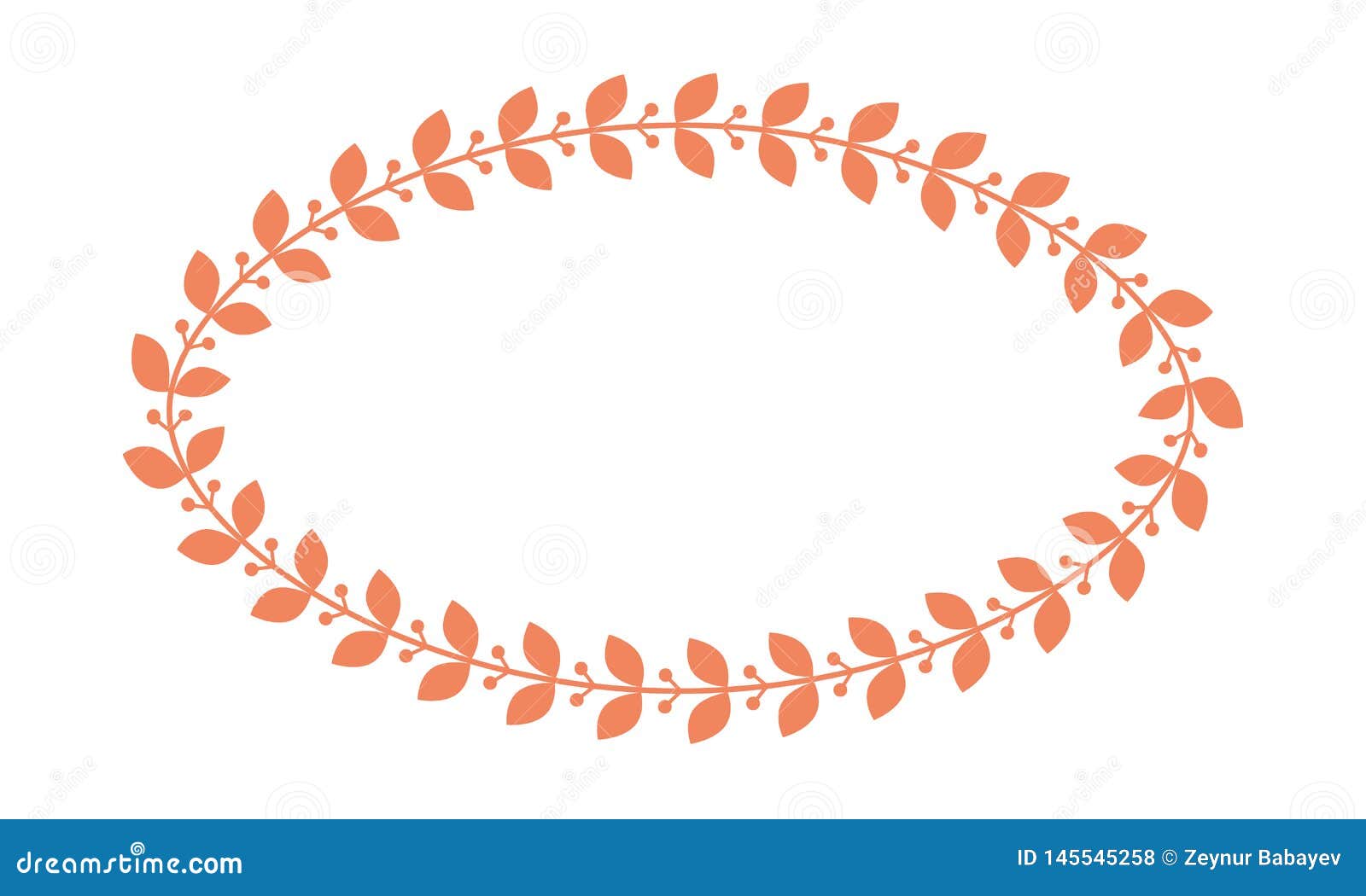 Oval Laurel Frame. Wreath Border with Leaf. Vector Illustration. Stock ...