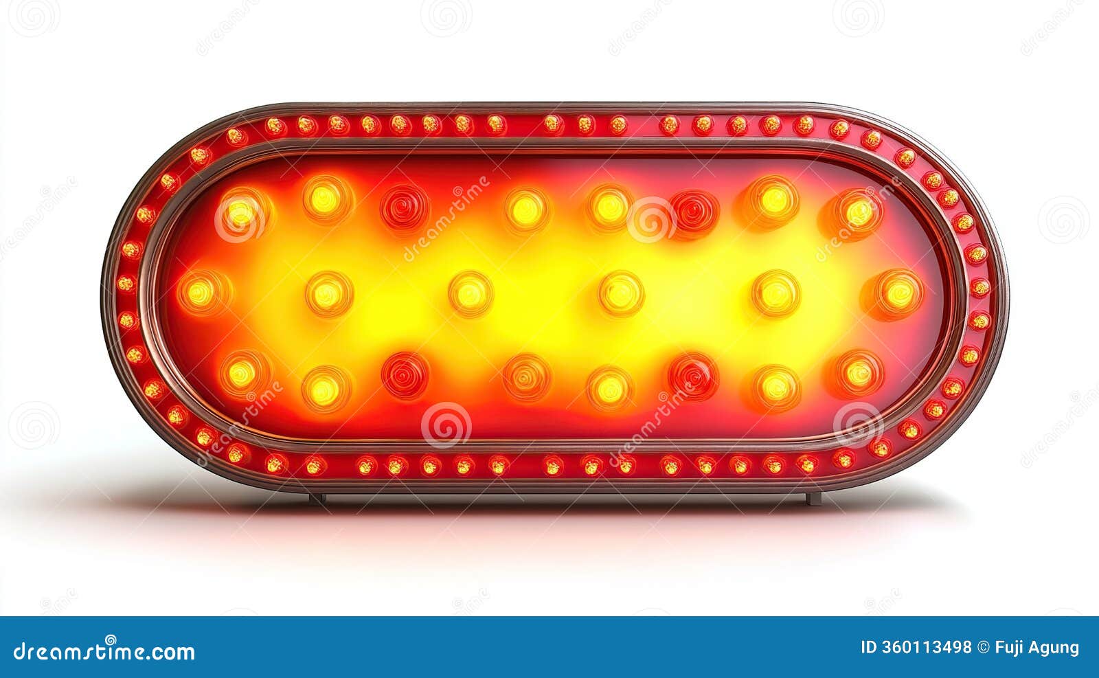 Oval Lightbox Sign, Illuminated, Studio, White Background ...