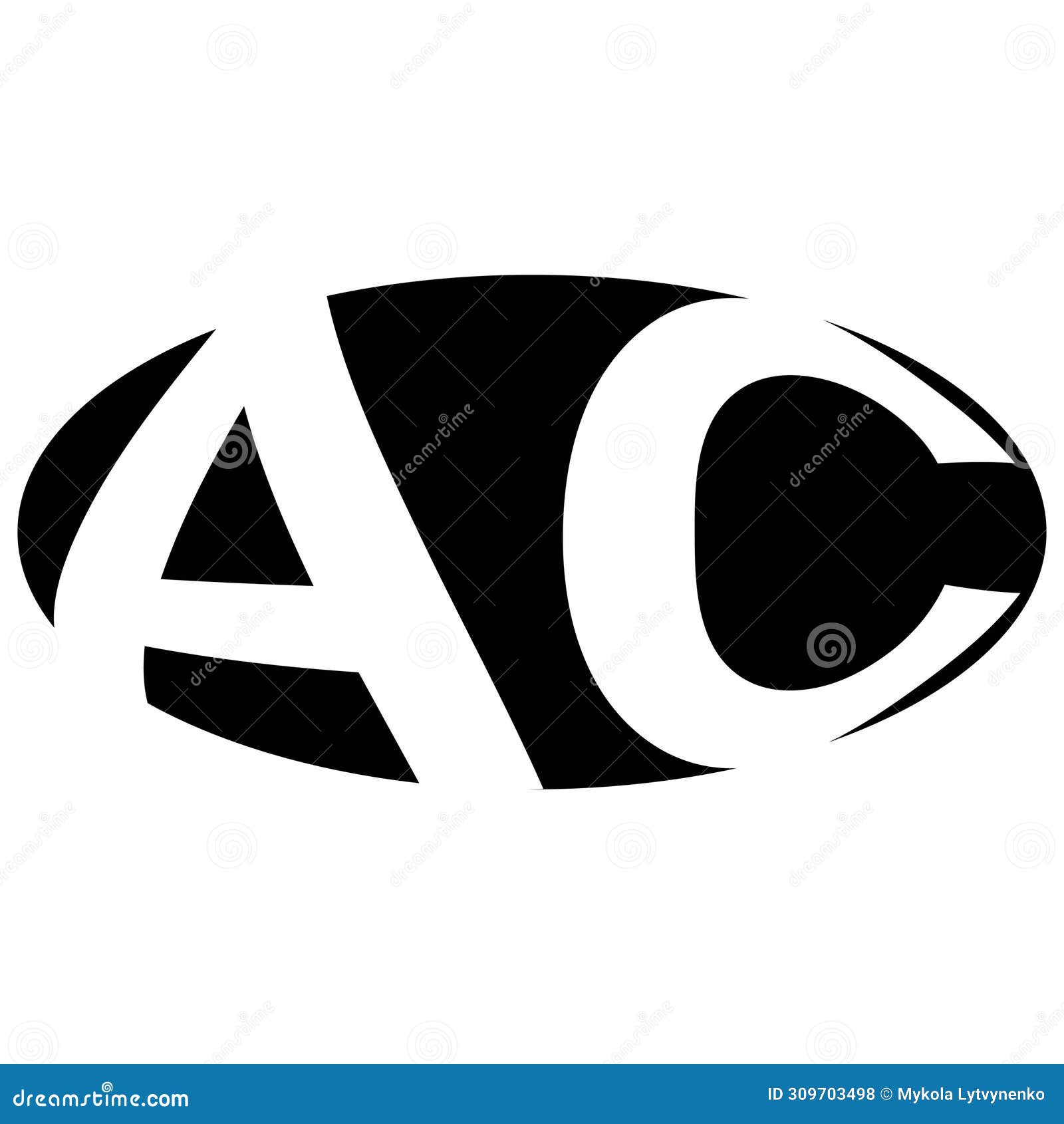 Oval Logo Double Letter a, C Two Letters Ac Ca Stock Vector ...