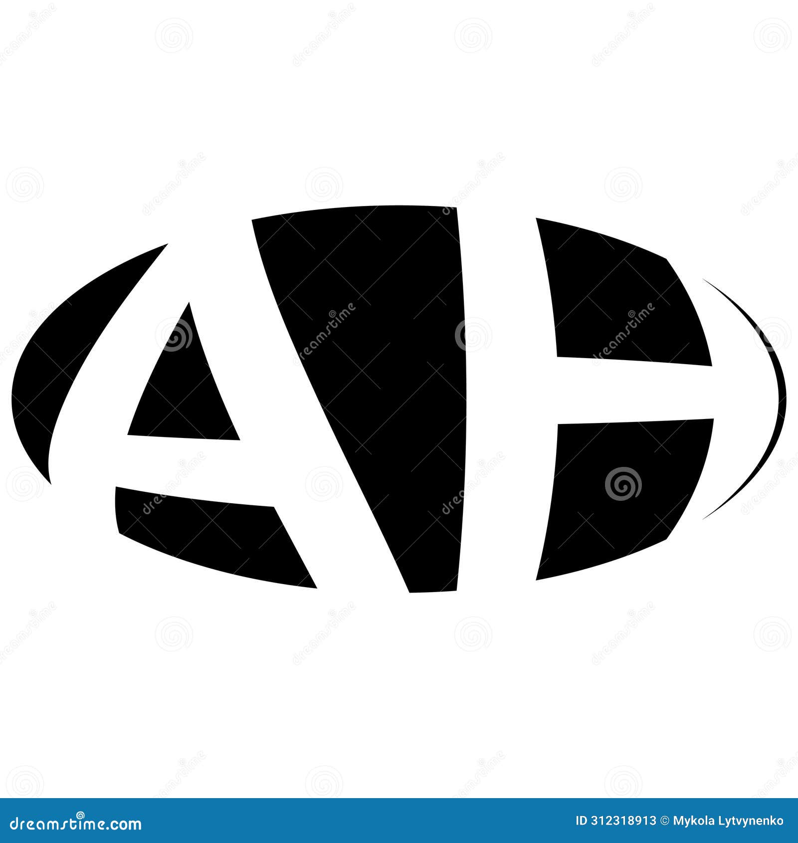 Oval Logo Double Letter A, N Two Letters An Na Vector Illustration ...