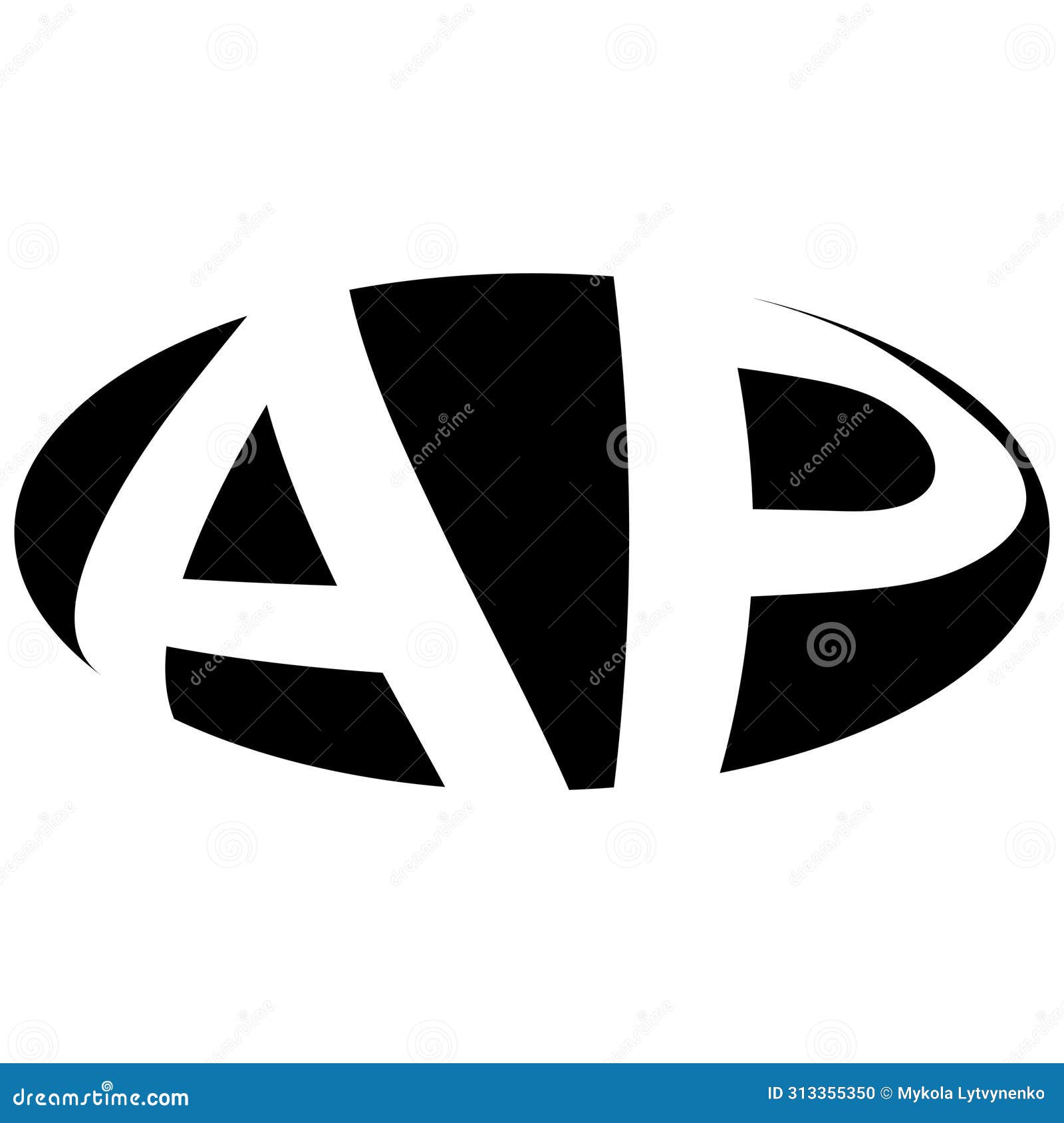 Oval Logo Double Letter a, P Two Letters Ap Pa Stock Vector ...